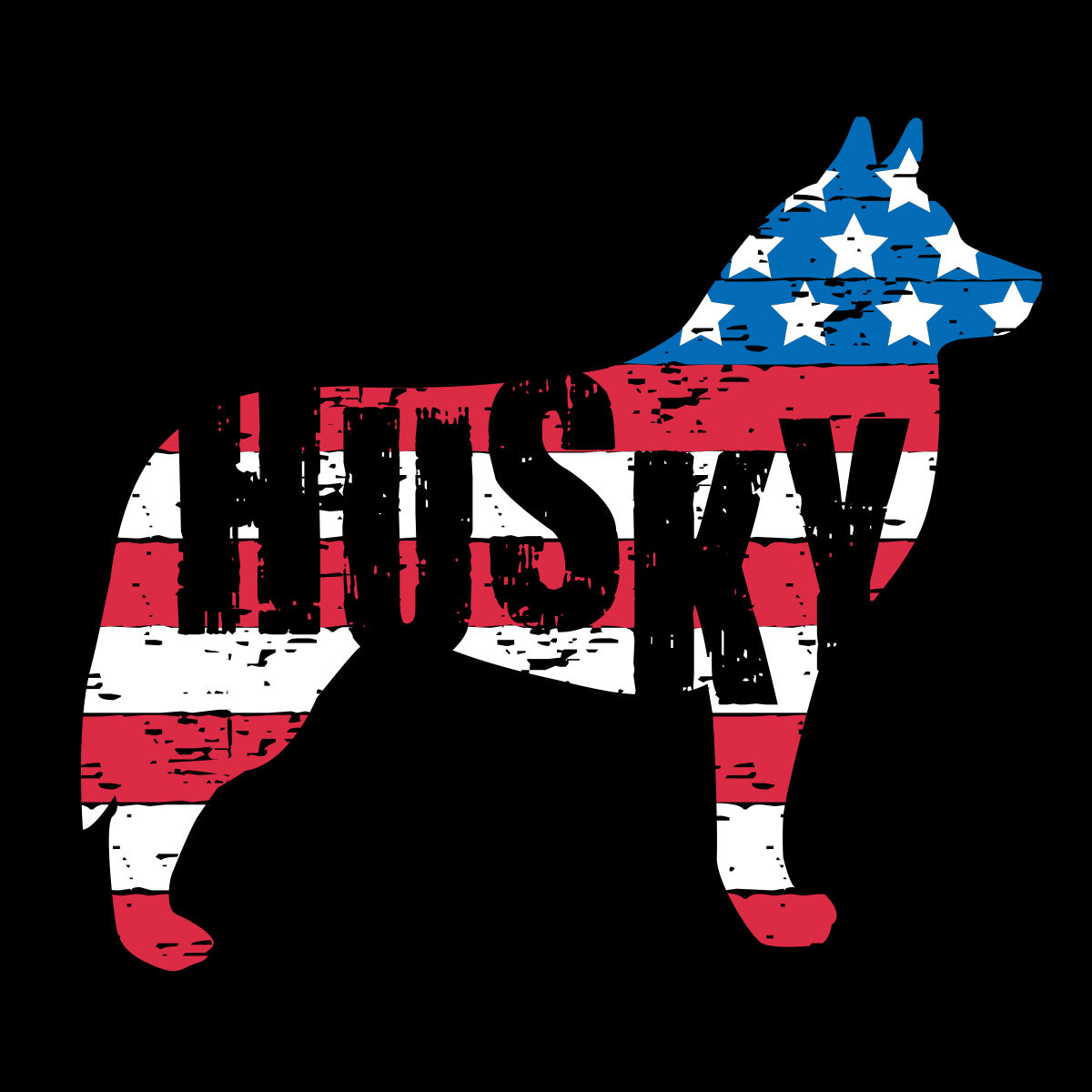 Husky American Flag – Rockin Da Dogs